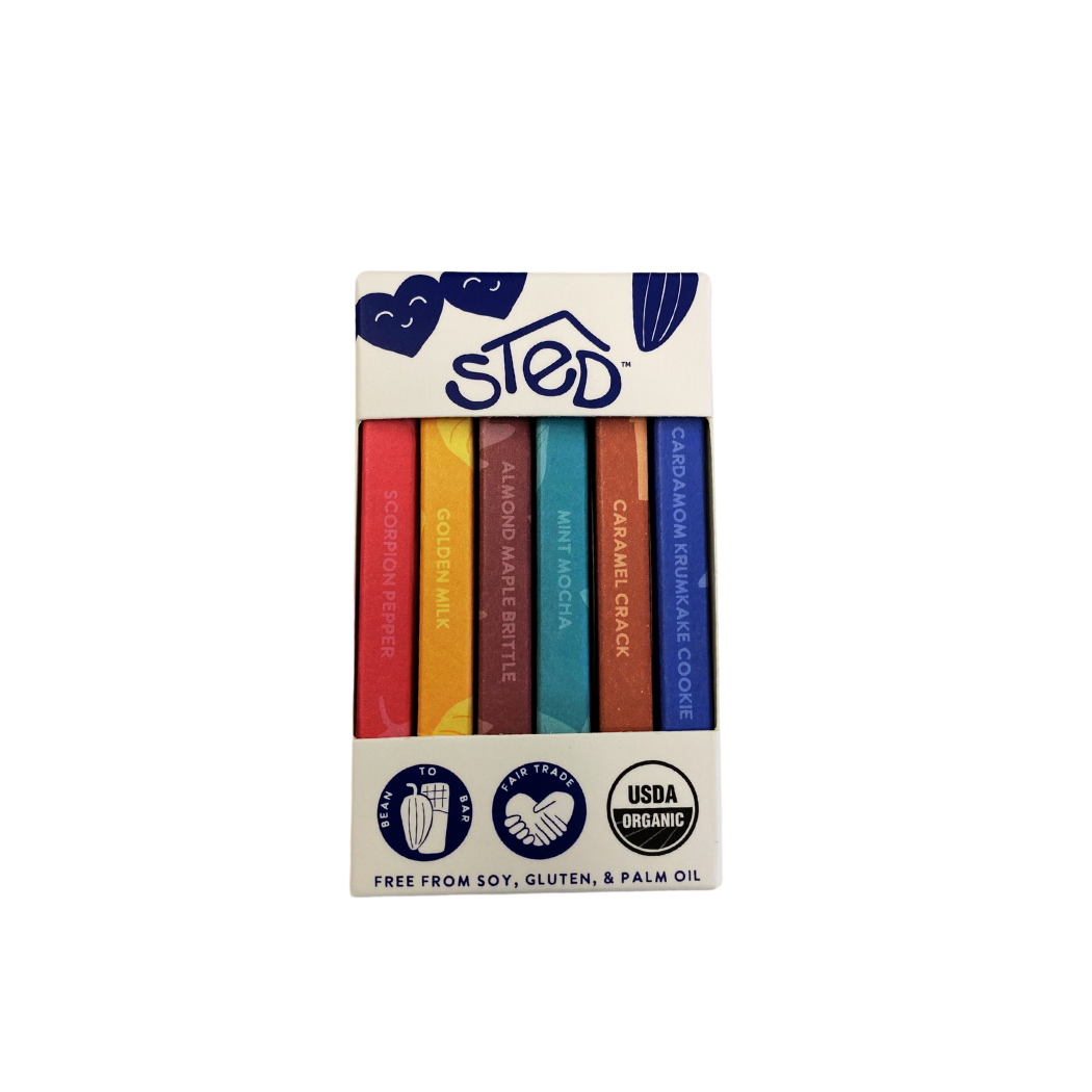 6 Mini Chocolate Bars Gift Pack Bestselling Bean-to-Bar Sampler by Sted ...