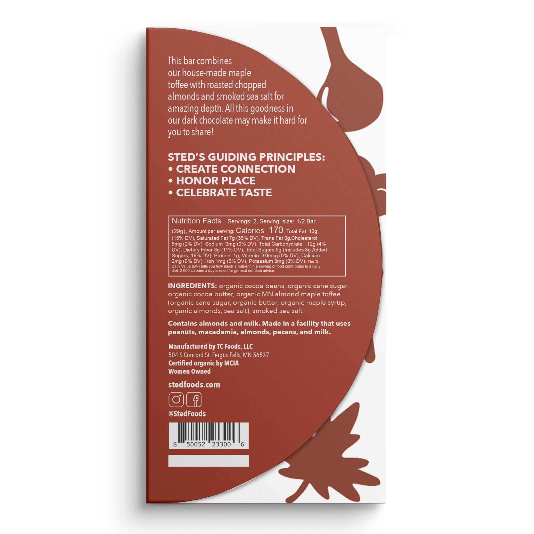 Almond Maple Brittle Dark Chocolate Bar with Roasted Almonds & Maple ...